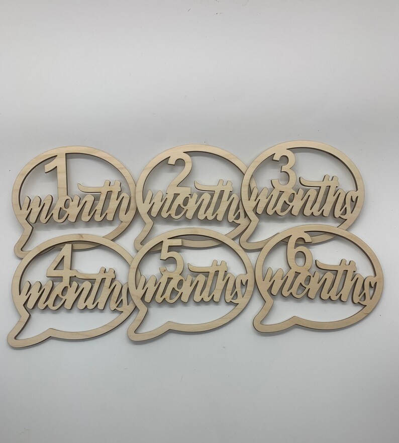 Newborn Milestone Wooden Markers, Speech Bubble Milestone Markers ...