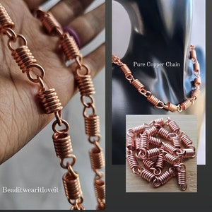 100% Authentic Copper Link Chain, Handmade, Durable. Pure Copper ...