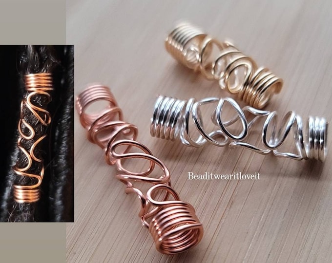 Abstract Copper Wire Wrapped Loc Beads. Dreadlock Hair - Etsy