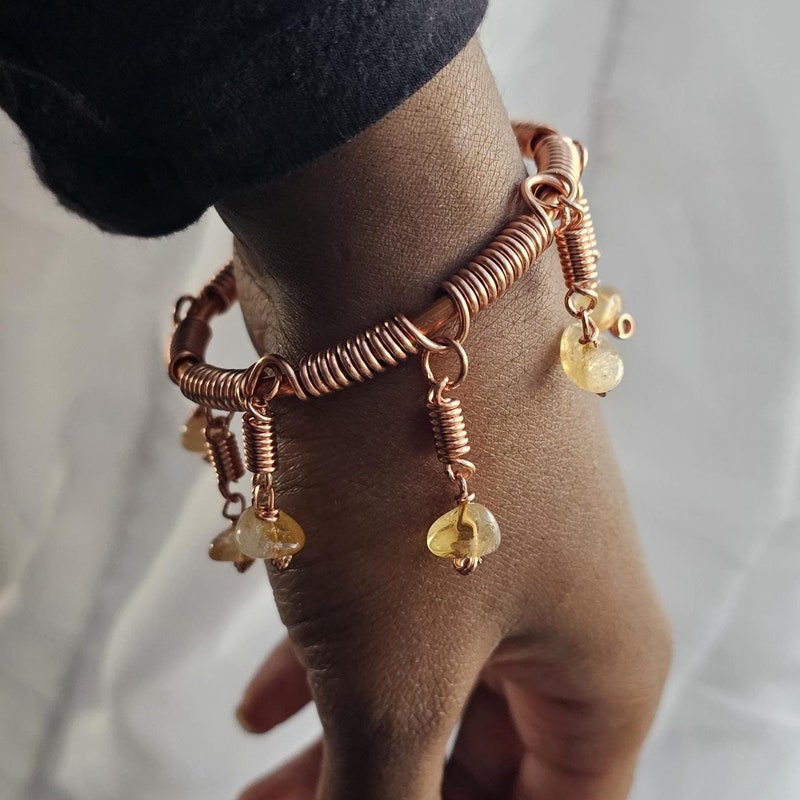 Girls Copper Charm Bangle - Etsy