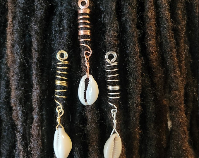 Cowrie Shell Loc Jewelry, Dreadlock Hair Accessories, Beads for Braids ...