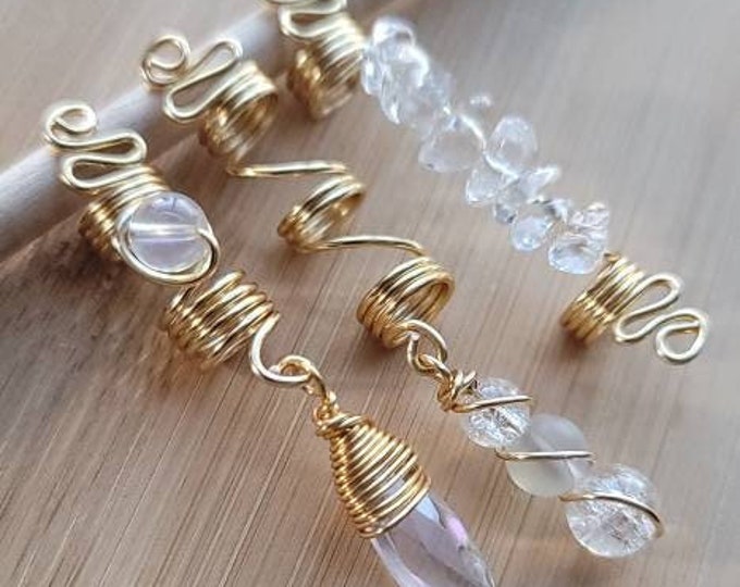 3 Pcs Quartz Crystal Loc Jewelry Set. Dreadlock Hair - Etsy