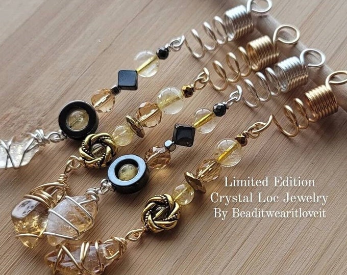 Citrine Crystal Loc Jewelry. Dreadlock Hair Accessories, Beads for ...
