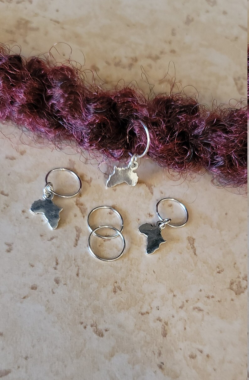 Silver Africa Map Hair Rings Dread Rings Loc Jewelry Braid - Etsy