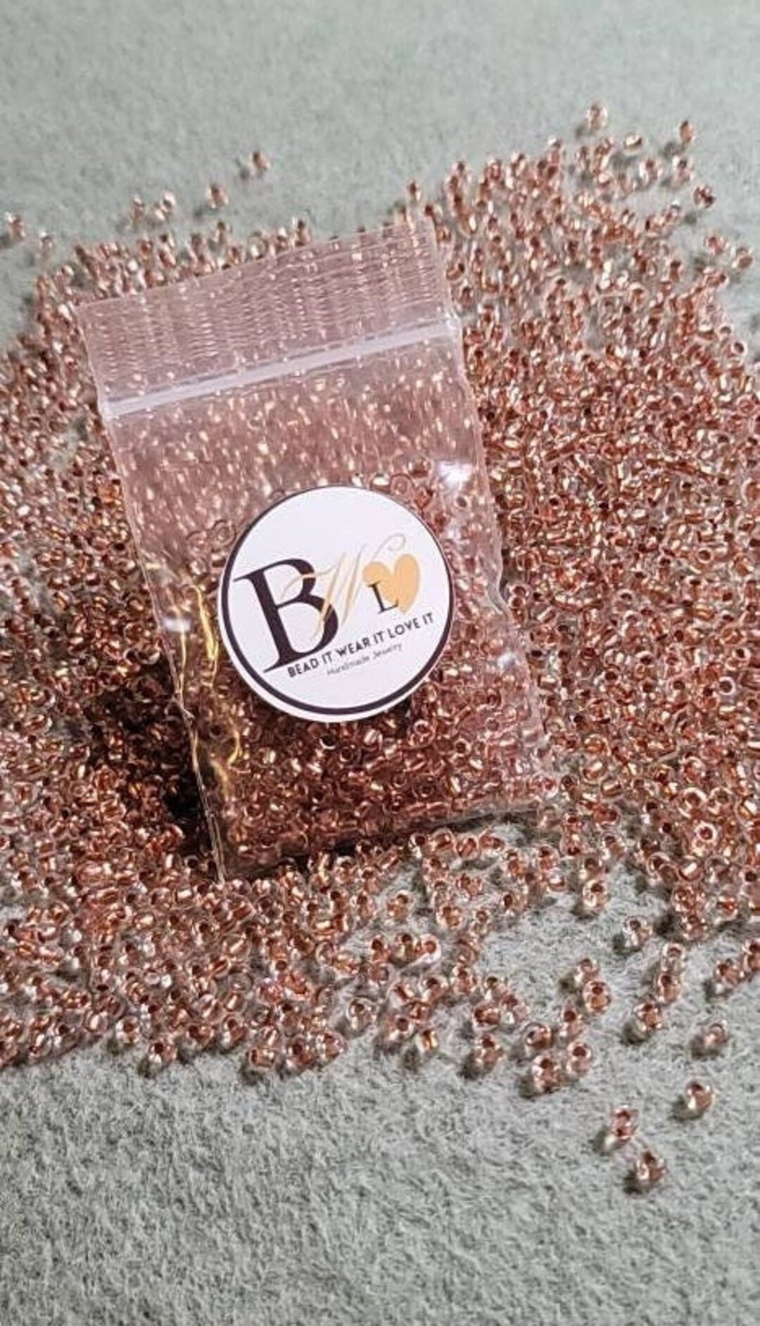 Small Rose Gold Lined Clear Loc Sprinkle Beads, Braid Jewelry Dreadlock ...