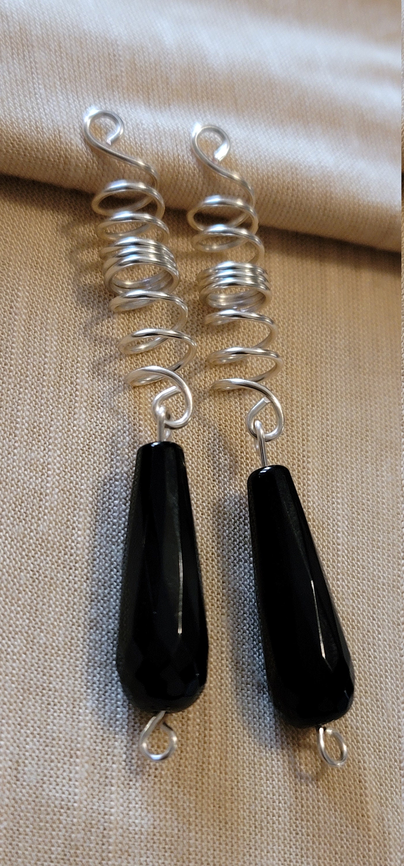 Black Onyx Crystal Loc Jewelry. Dreadlock Hair Accessories | Etsy