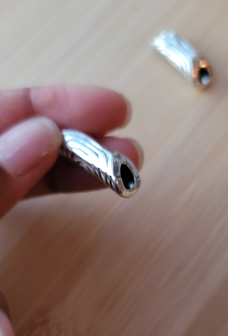 Set of 2 Metal Spiral Loc Beads, Bronze Silver 5mm Hole Hair Beads ...