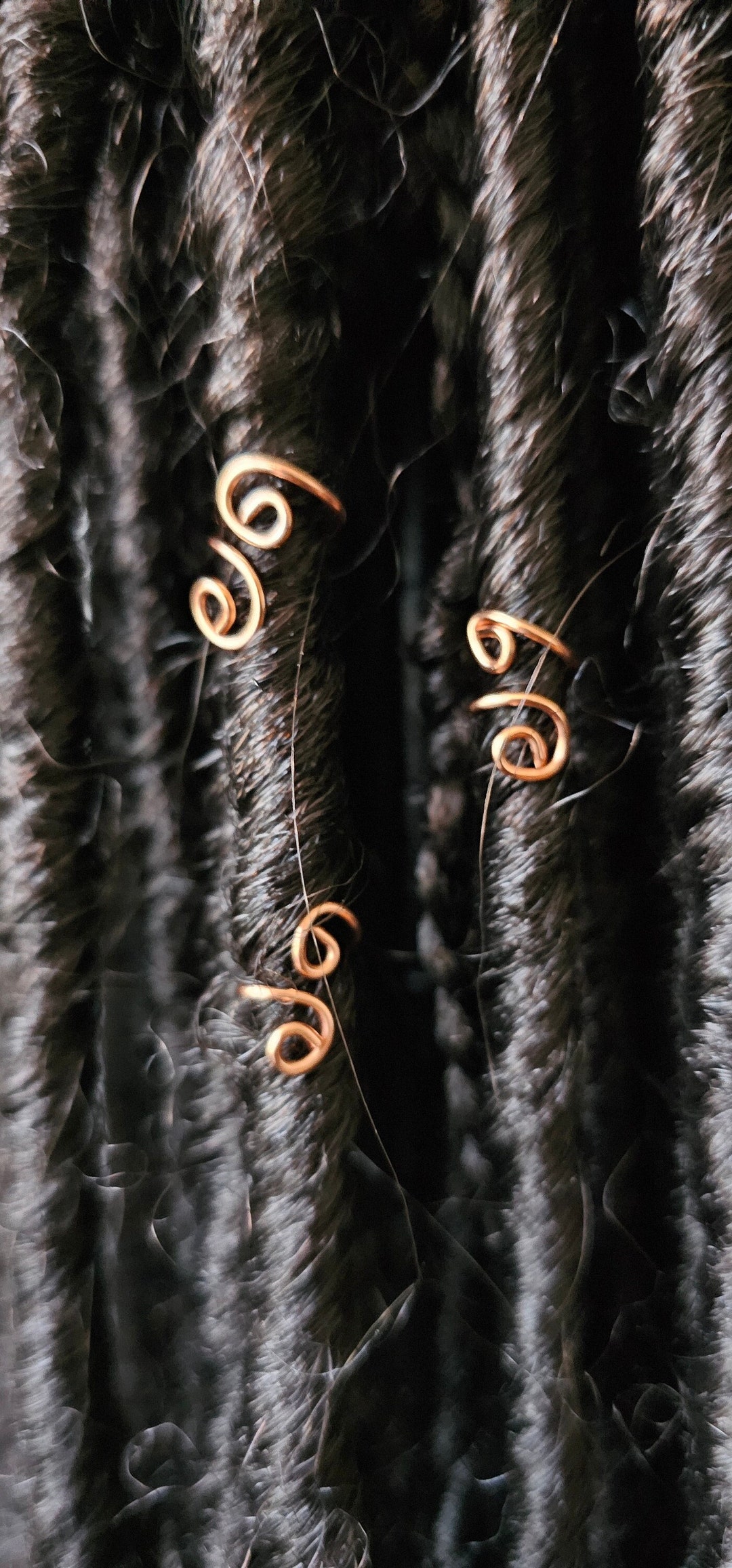 Set of 3 Loc Cuffs, Copper Loc Sprinkle Beads Set, Braid Jewelry ...