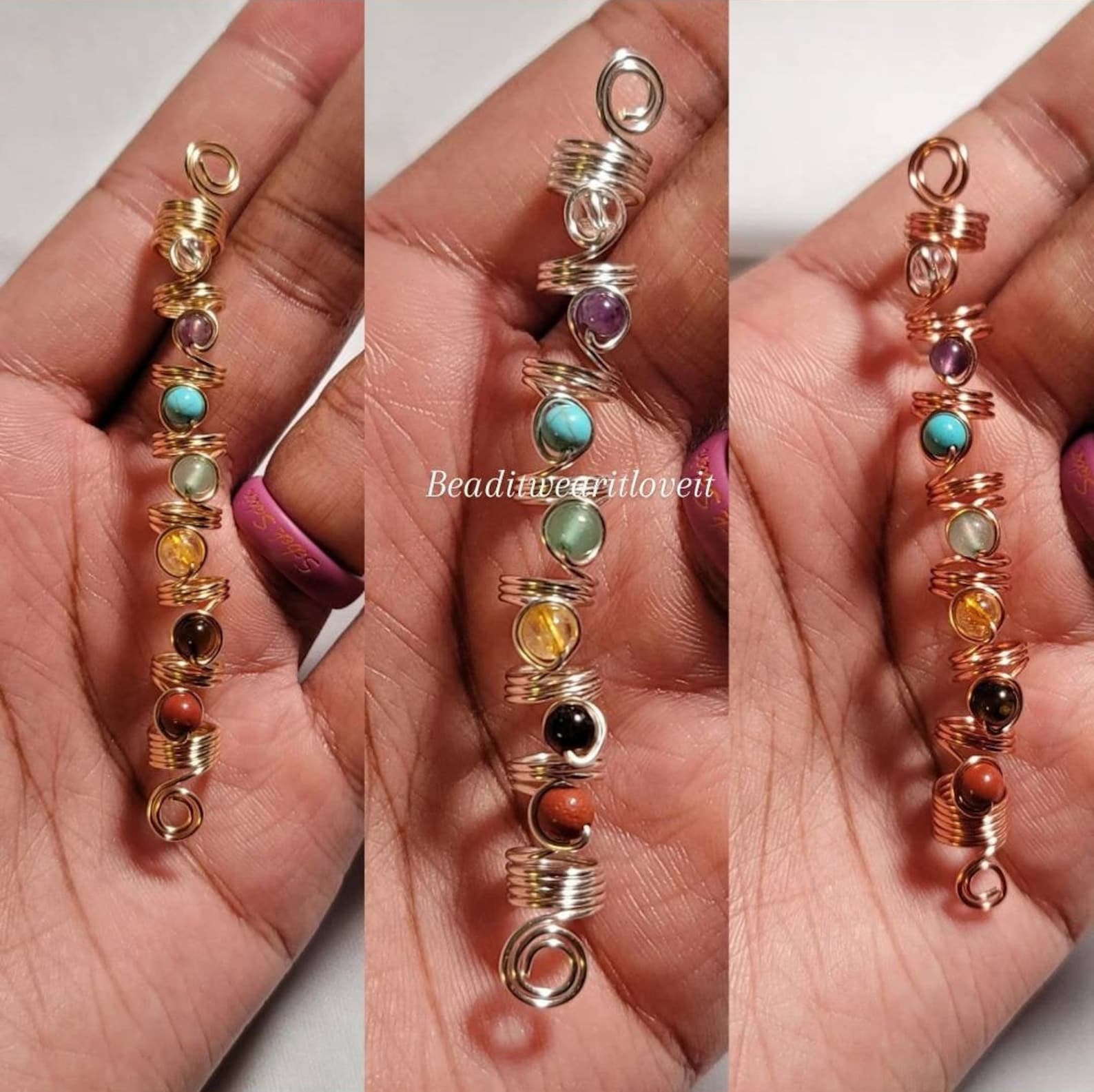Chakra Loc Jewelry, Dreadlock Hair Accessories, Beads for Braids ...