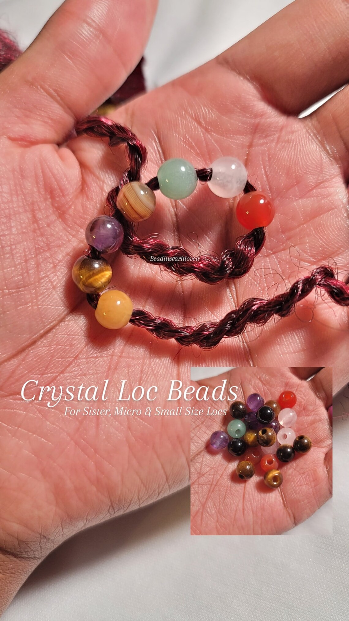 Small Gemstone Loc Beads Sisterlock Hair Accessories Beads | Etsy
