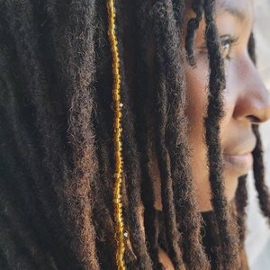 Gold Crystal Beaded Dreadlock Extensions, Crystal Loc Jewelry ...