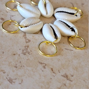 6pcs Silver Cowrie Shell Hair Rings, Dread Rings Loc Jewelry, Braid ...