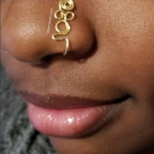 Fake Nose Ring, Silver Nose Cuff, Nose Jewelry, Long Nose Ring ...