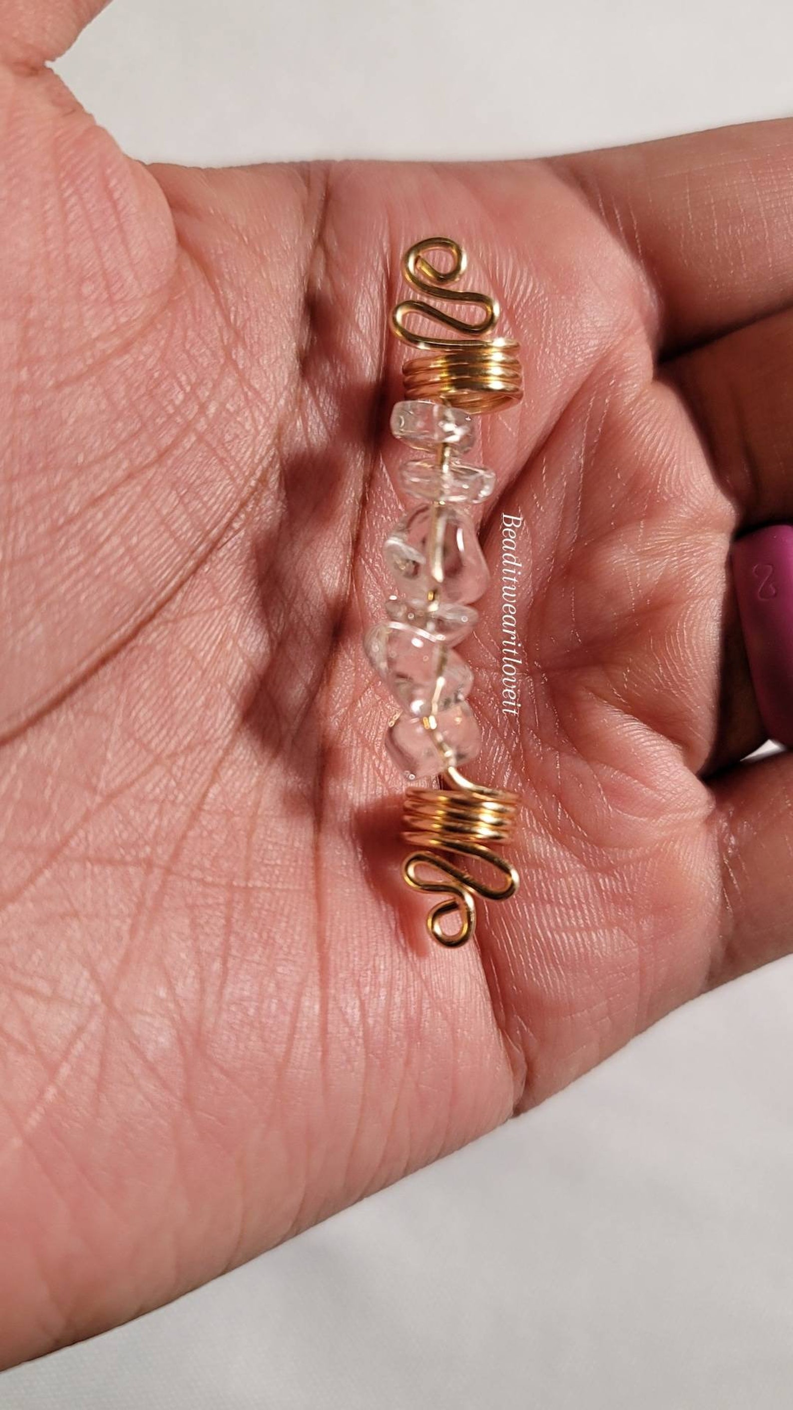 3 Pcs Quartz Crystal Loc Jewelry Set. Dreadlock Hair Accessories, Beads ...