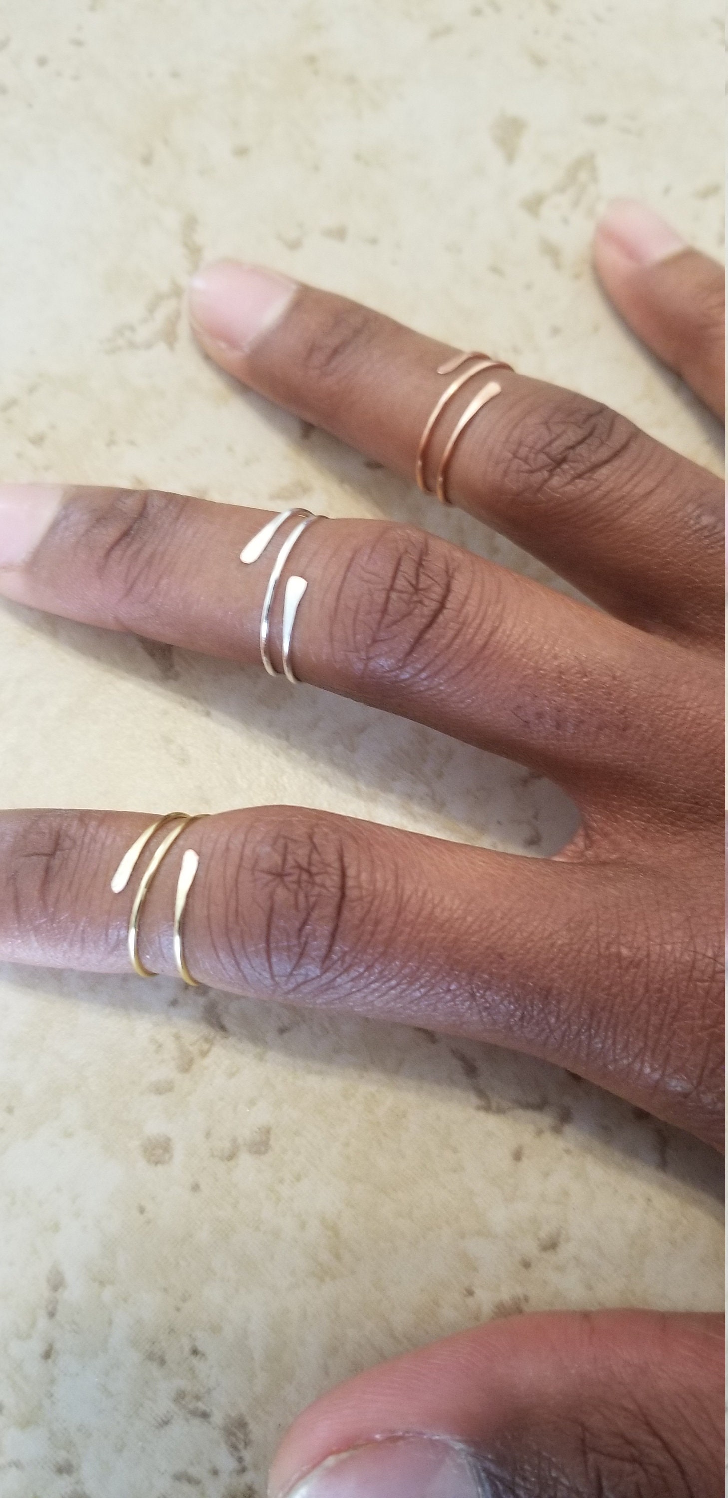 Copper Knuckle Ring Knuckle Ring Set Hammered Copper Ring | Etsy