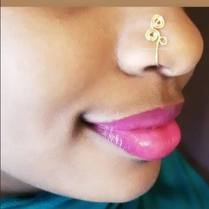 Nose Ring No Piercing Needed, Silver Nose Cuff, Afrocentric Nose Jewelry, the Loopty Loo Nose ...