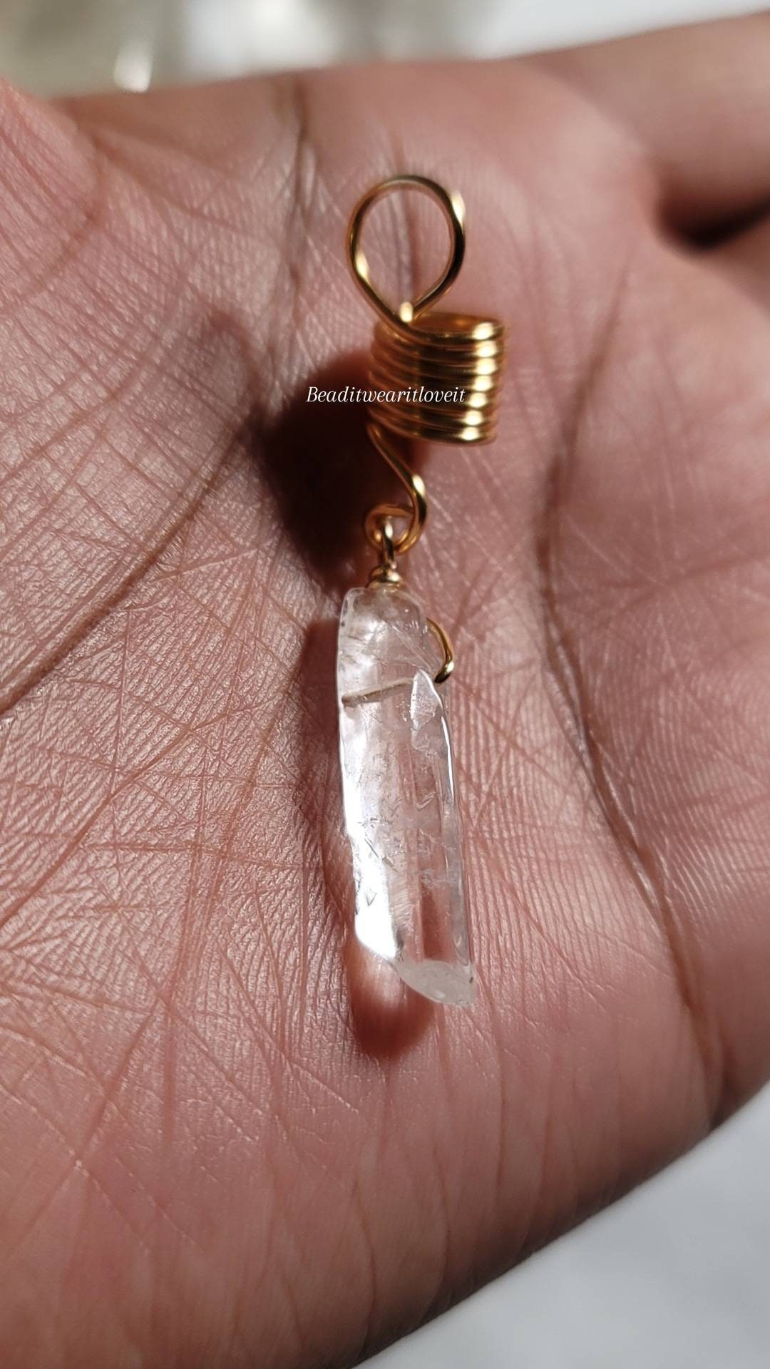 3 Pcs Quartz Crystal Loc Jewelry Set. Dreadlock Hair | Etsy