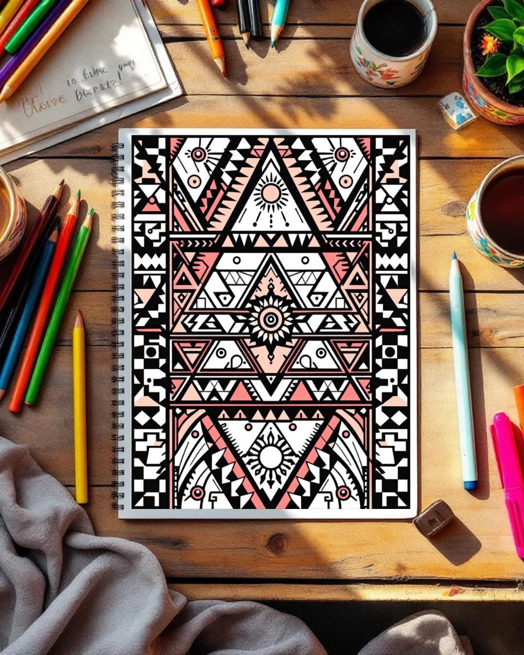 76 Geometric & Tribal Patterns and Shapes Coloring Pages, Tribal ...