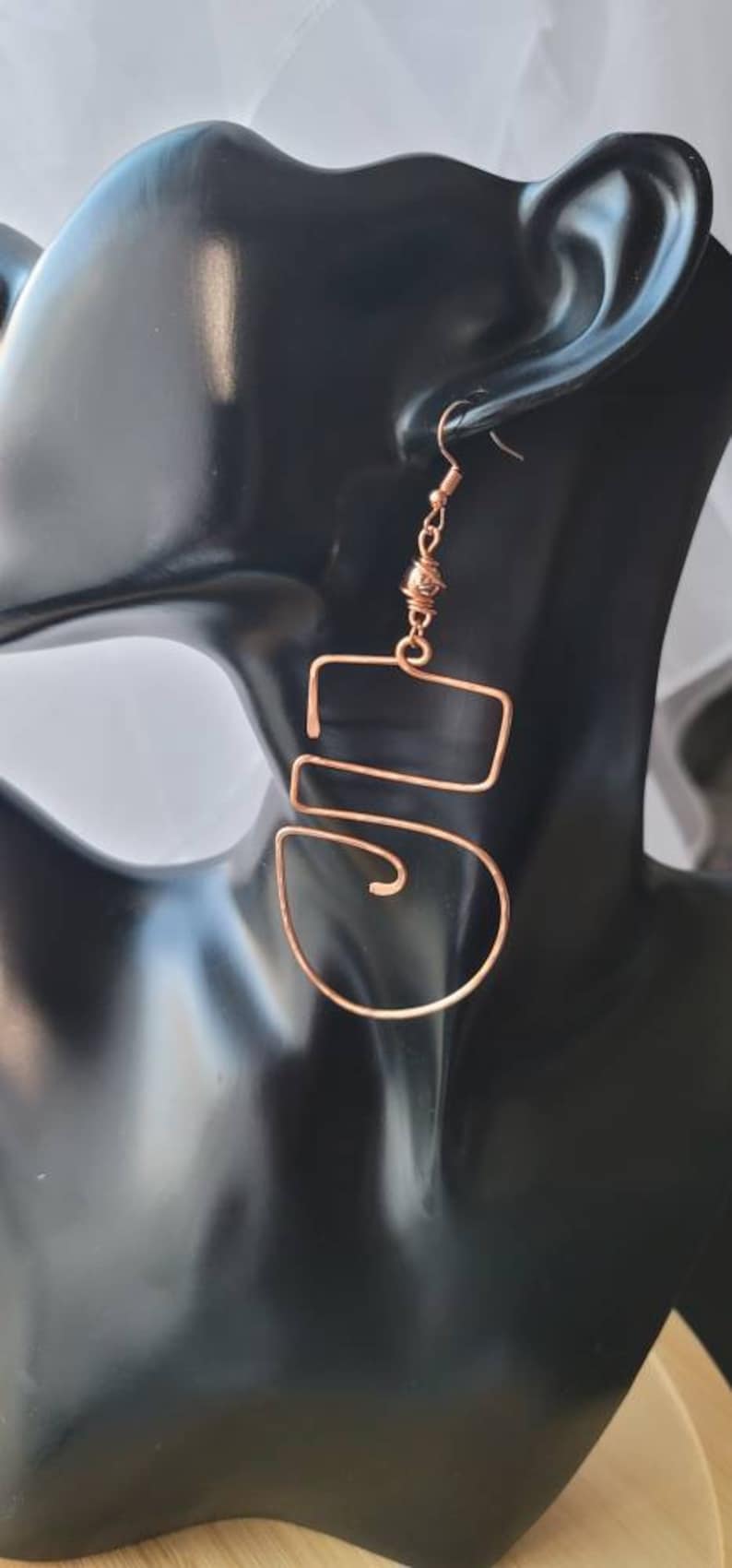 Ancient Symbol Inspired Copper Wire Wrapped Earrings Hammered - Etsy