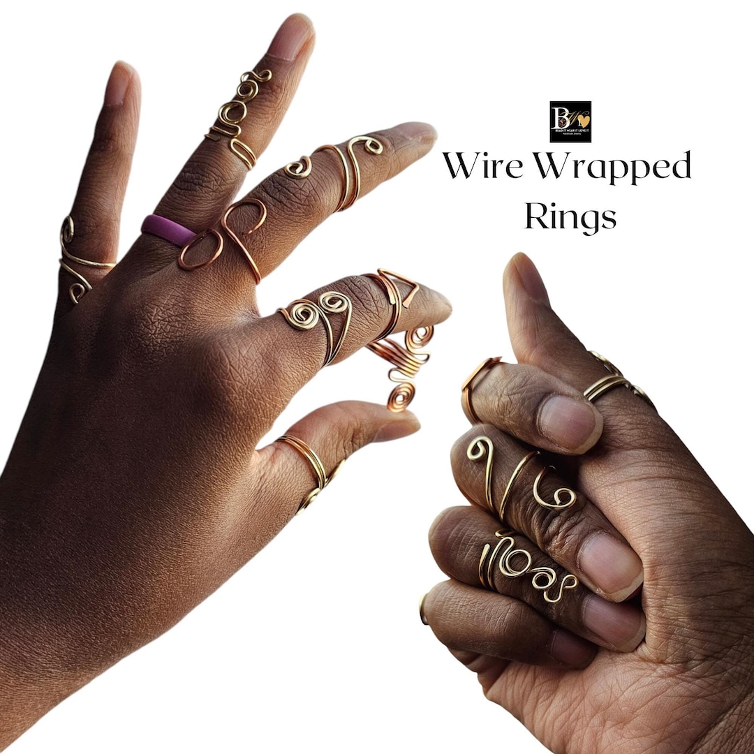 Copper Knuckle and Finger Rings, Create Your Own Ring Set, Hammered ...