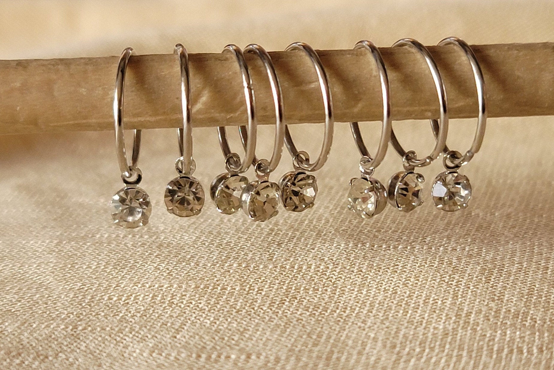8pcs Rhinestone Hair Rings, Dread Rings Loc Jewelry, Braid Rings, Loc ...