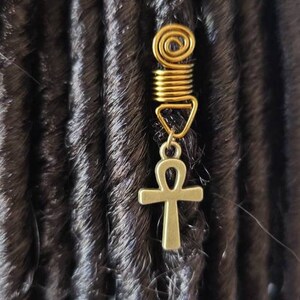 Silver Ankh Loc Jewelry, Dreadlock Hair Accessories, Beads for Braids ...