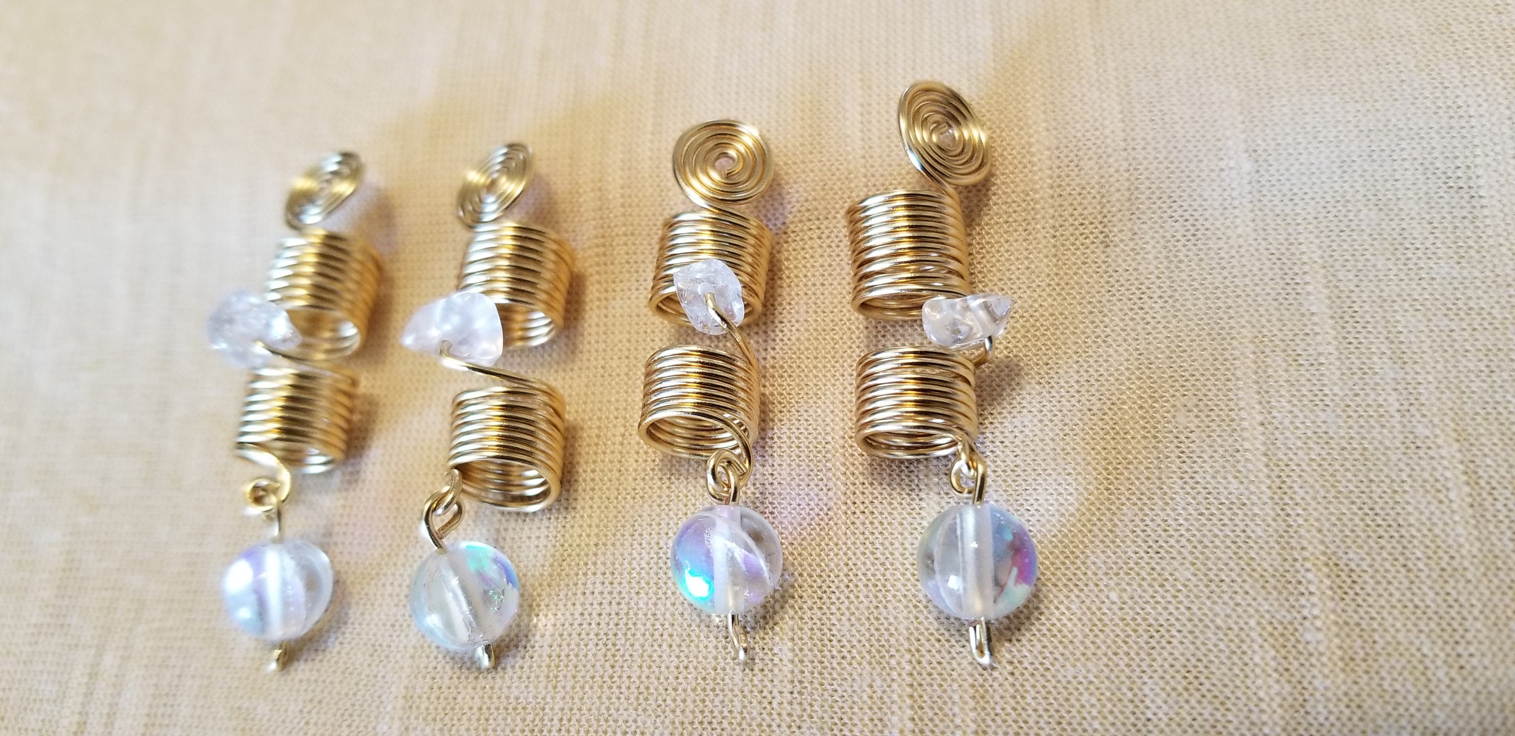 2pcs Loc Jewelry Set Quartz Crystal DreadLock Jewelry | Etsy