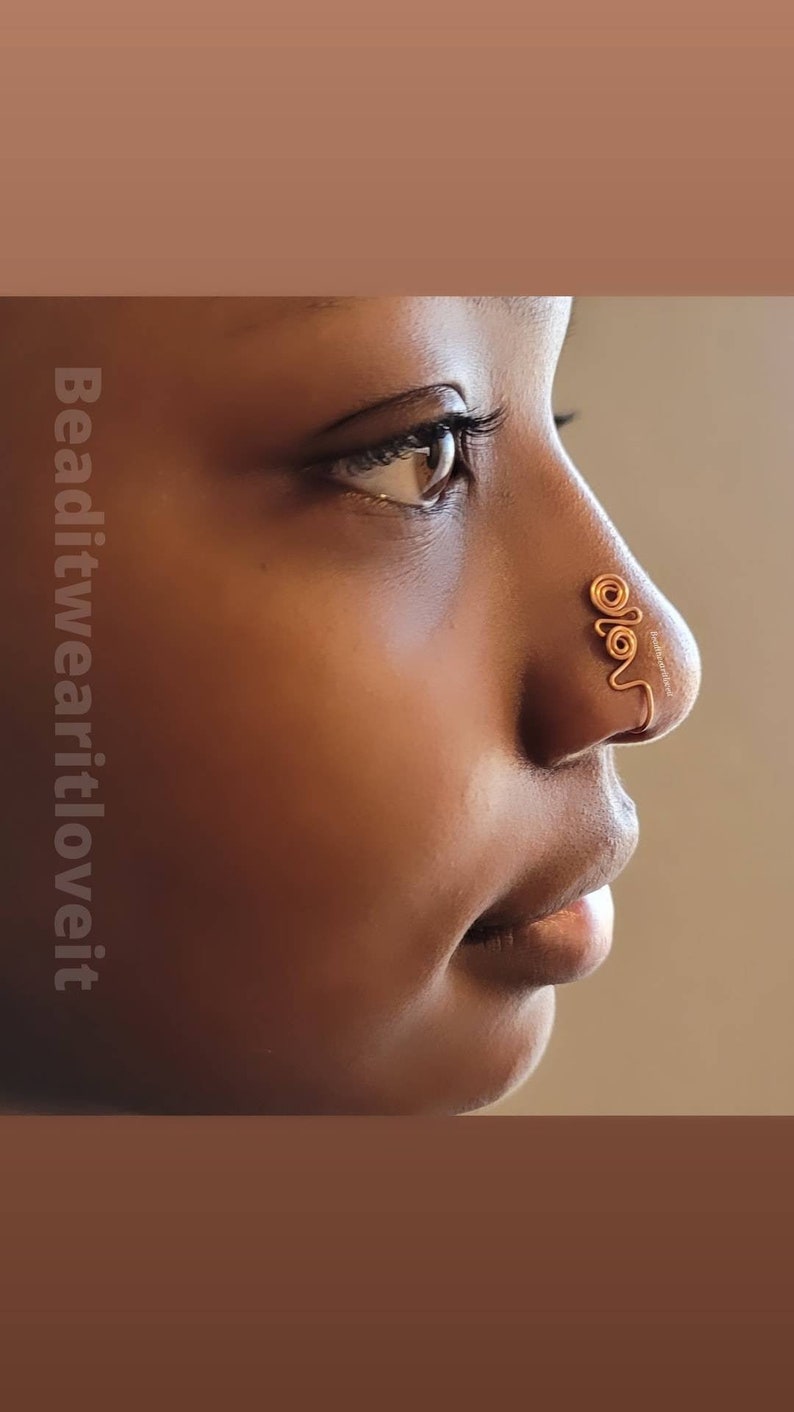 Ethnic Copper Nose Cuff Afrocentric Nose Jewelry the - Etsy