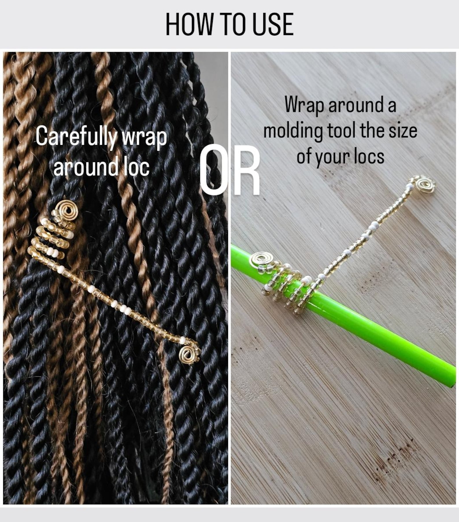 Beaded Loc Sticks, DIY Loc Beads and Braid Jewelry for Dreadlock ...