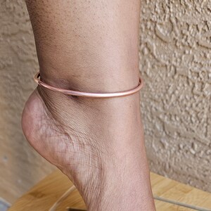 Pure Copper Ankle Bangles, Adjustable Stackable Ankle Bracelets, Raw Copper Anklet Cuff Bracelet ...