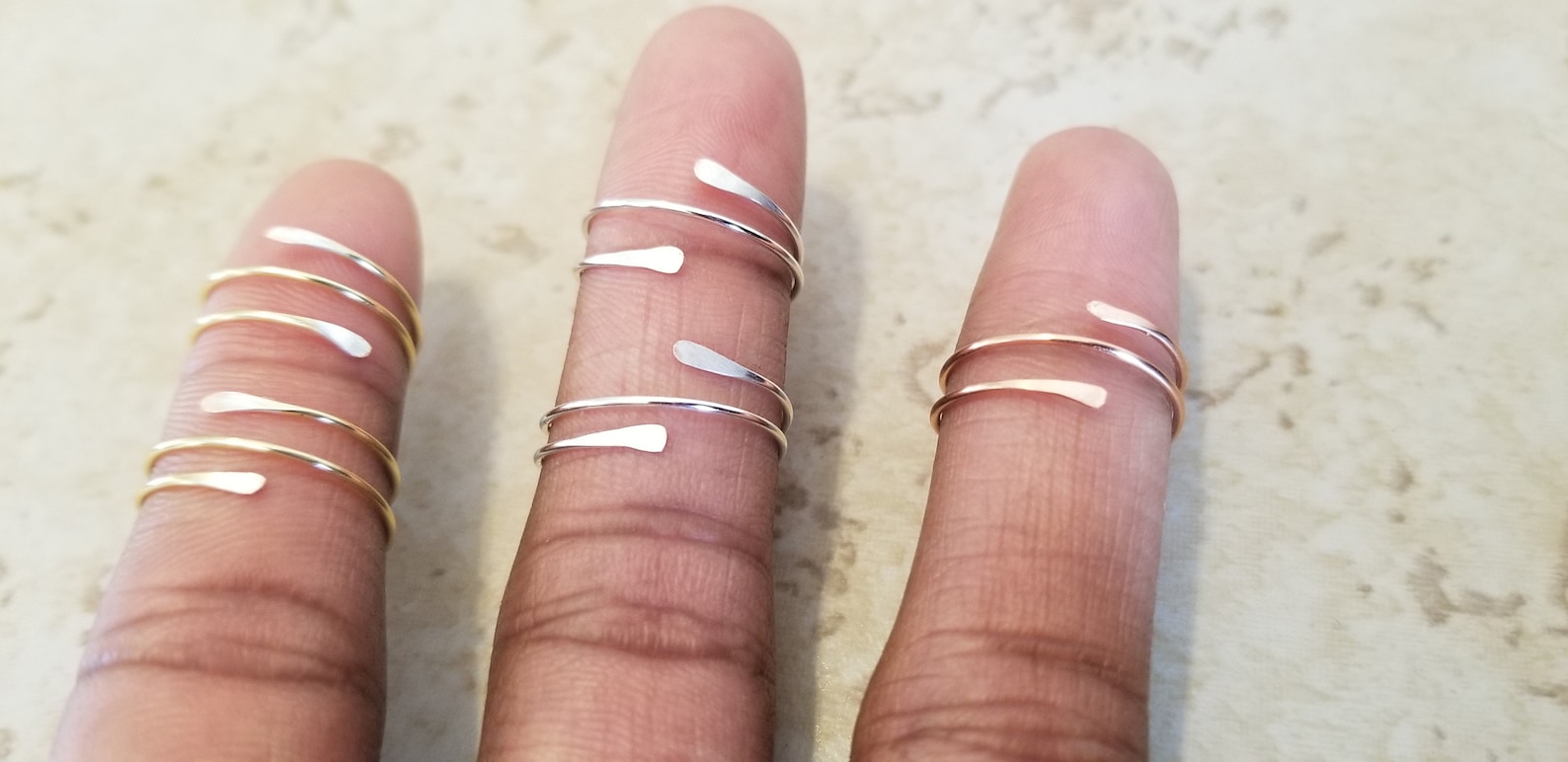 Copper Knuckle Ring Knuckle Ring Set Hammered Copper Ring - Etsy