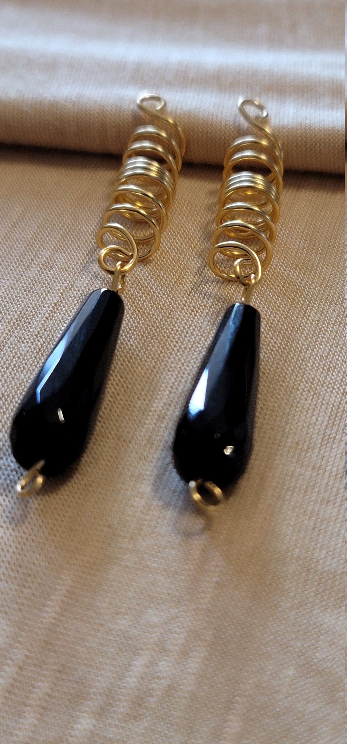 Black Onyx Crystal Loc Jewelry. Dreadlock Hair Accessories | Etsy