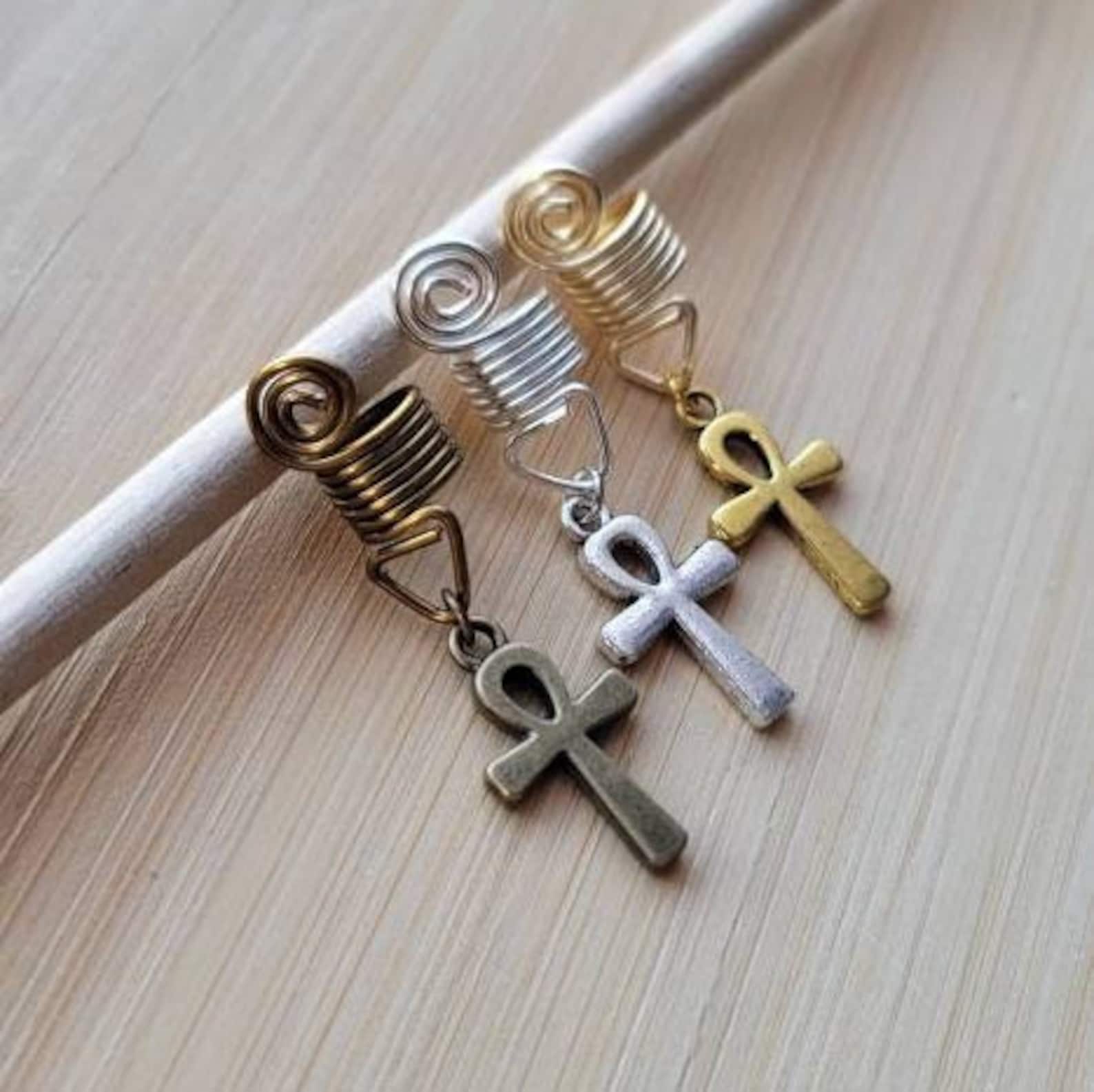 Ankh Loc Jewelry, Dreadlock Hair Accessories, Beads for Braids ...
