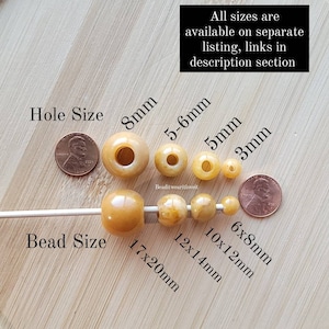 5mm Wide Big Hole Gemstone Loc Beads, Dreadlock Hair Accessories for ...