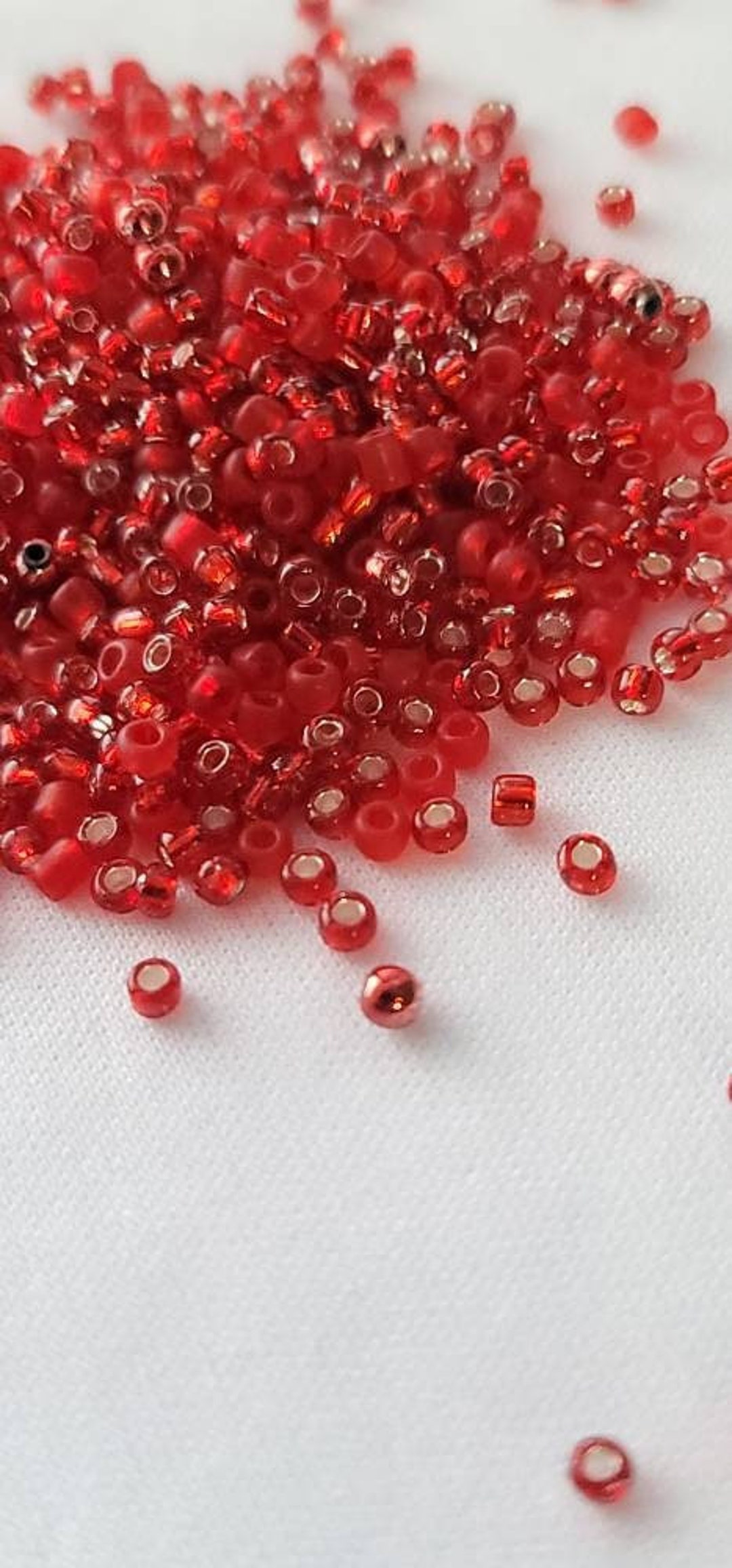 Small Red Hematite Crystal Loc Sprinkle Beads, Gemstone and Glass Bead ...