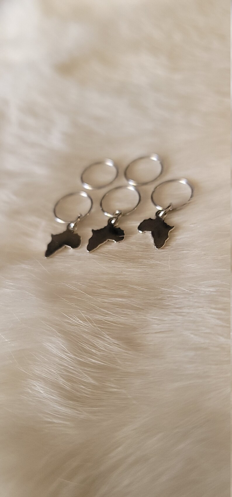 Silver Africa Map Hair Rings Dread Rings Loc Jewelry Braid - Etsy