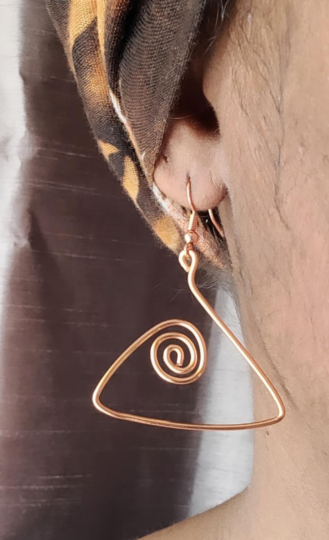 Spiral Copper Earrings, Wire Wrapped Earrings, Copper Jewelry - Etsy