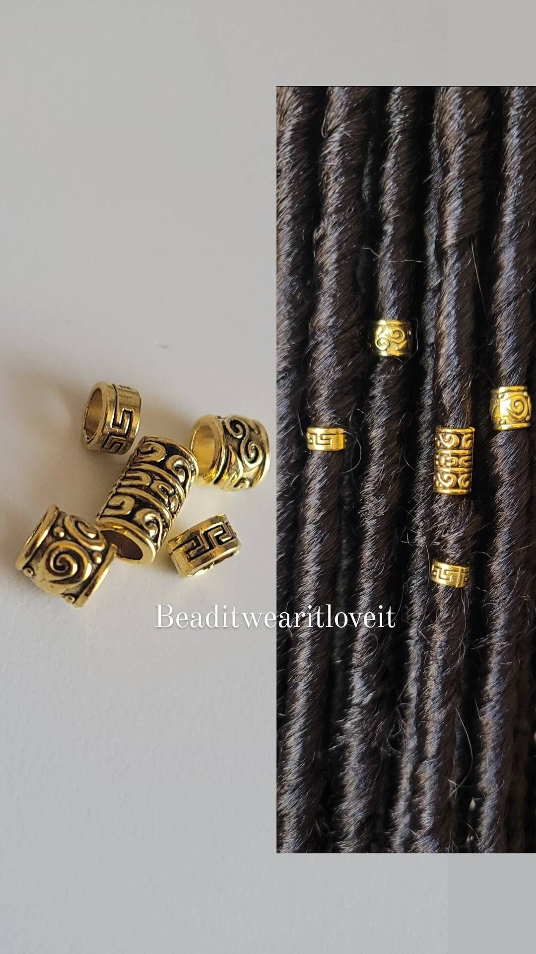 5 Pcs Metal Loc Beads Mixed Set, Dreadlock Hair Accessories, Beads for ...
