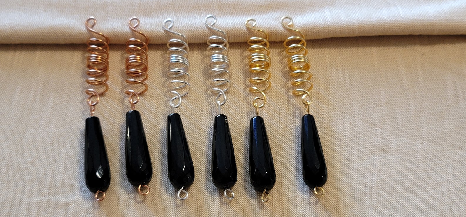 Black Onyx Crystal Loc Jewelry. Dreadlock Hair Accessories | Etsy