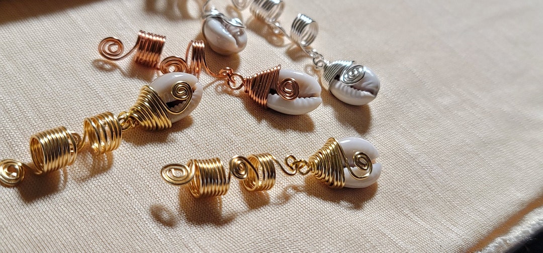 Cowrie Shell Loc Jewelry and Matching Earrings, Dreadlock Hair ...