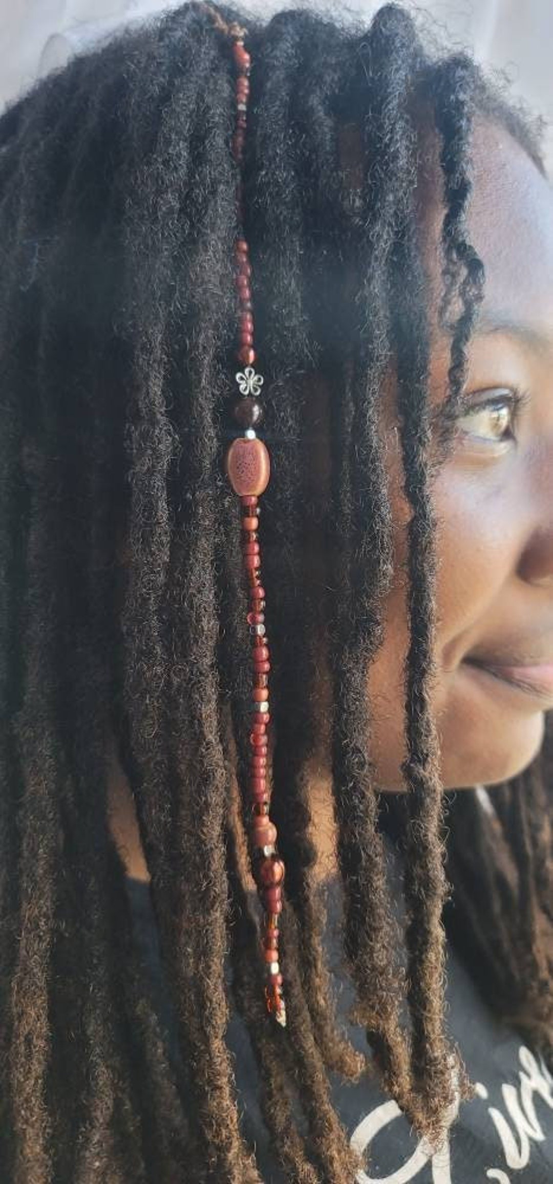 Agate and Ceramic Beaded Dreadlock Extensions, Crystal Loc Jewelry ...