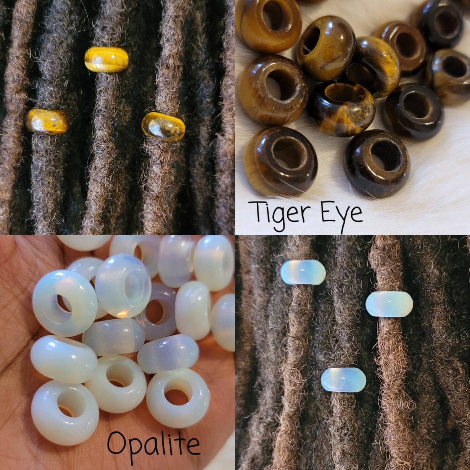 6mm Wide Big Hole Gemstone Loc Beads Dreadlock Hair - Etsy