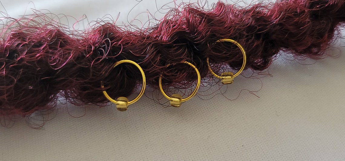 8pcs Gold Hair Rings Dread Rings Loc Jewelry Braid Rings | Etsy