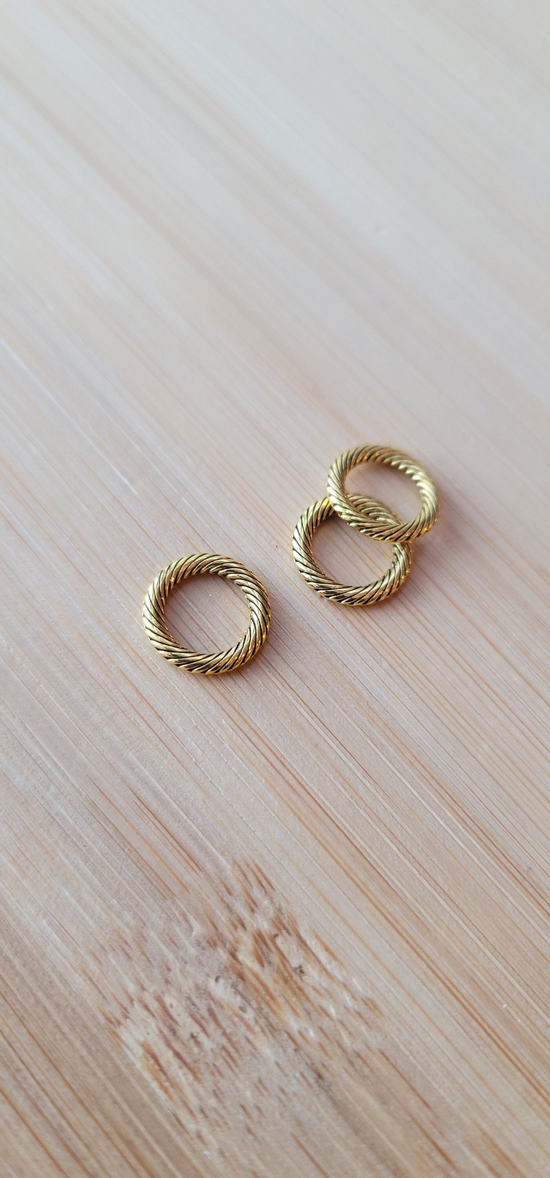 Set of 3 Metal Loc Ring Beads, Gold Bronze Silver 5mm Hole Hair Beads ...