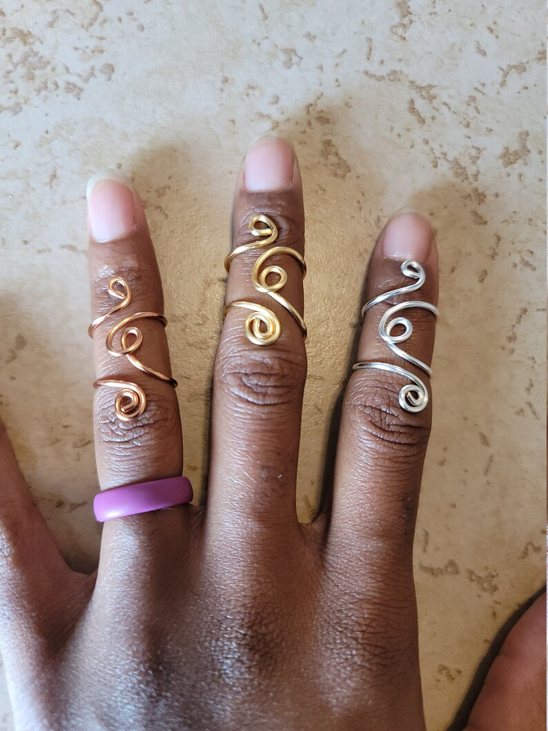 Midi Ring Knuckle Ring Adjustable Ring 16 Gage Wire Wrapped | Etsy