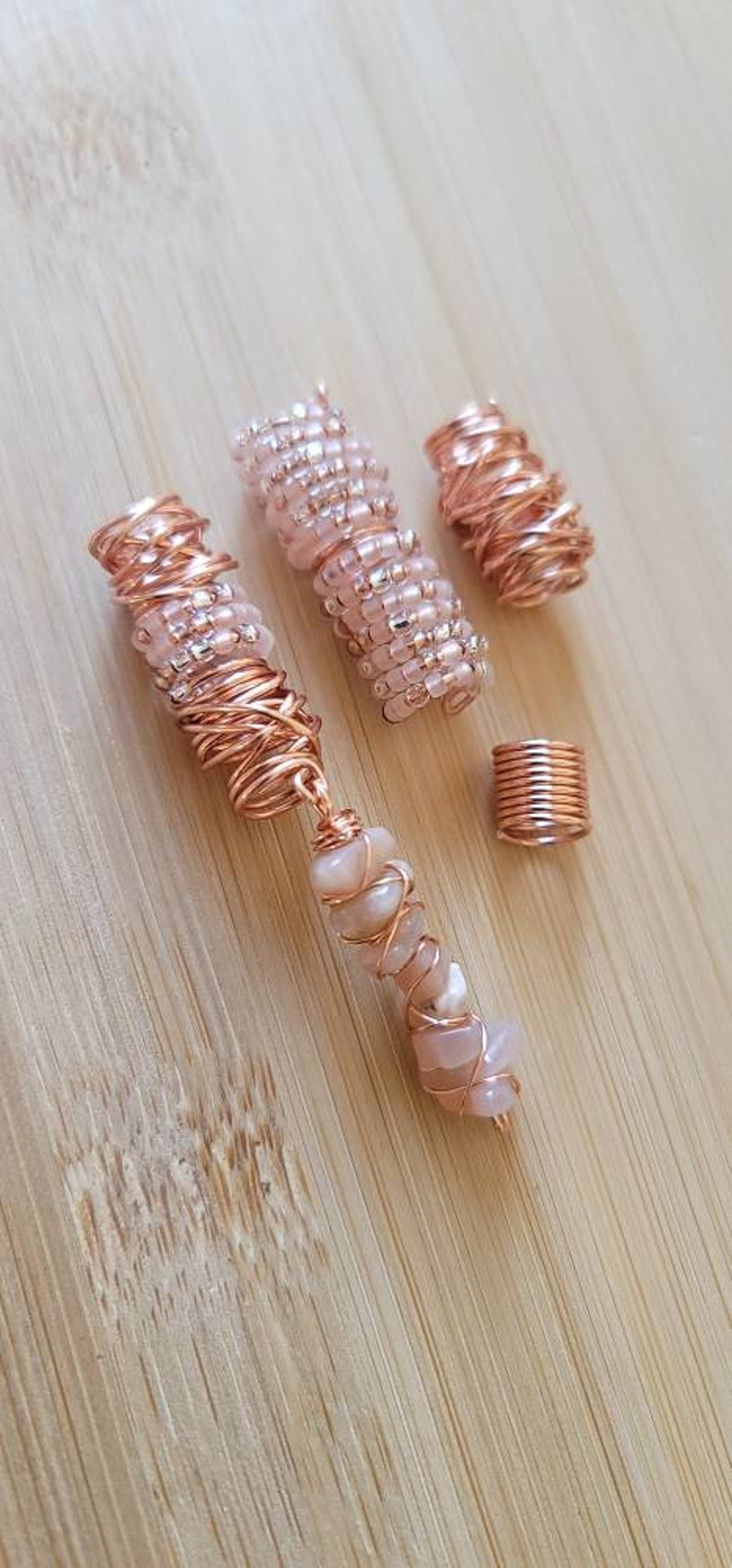 4 Pcs Sunstone Crystal Loc Jewelry Set. Dreadlock Hair Accessories ...