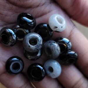 10 Protection Pack Crystal Loc Beads, Hematite Moonstone Onyx Obsidian ...