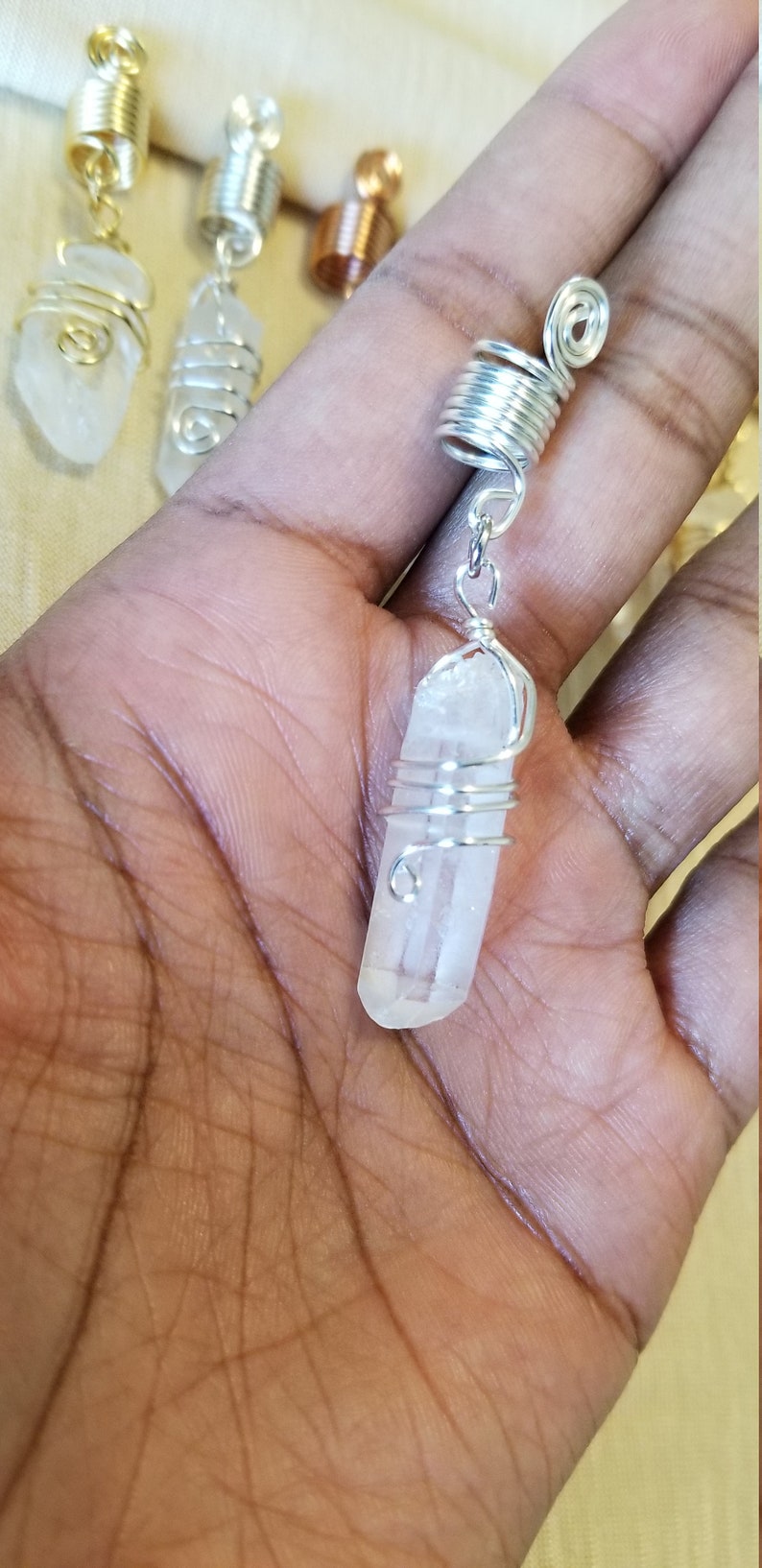 Quartz Crystal Loc Jewelry. Dreadlock Hair Accessories Beads | Etsy