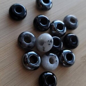 10 Protection Pack Crystal Loc Beads, Hematite Moonstone Onyx Obsidian ...