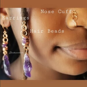 Amethyst Loc Jewelry Set, Crystal Dreadlock Jewelry - Etsy